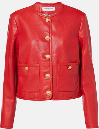 Veronica Beard Jacke Andrea aus Veloursleder mit Leder