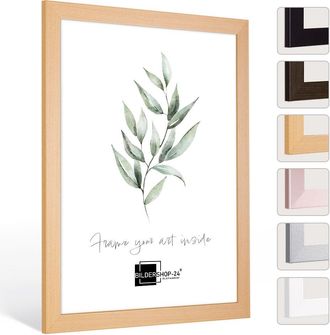 Bildershop-24 Bilderrahmen London in Holzoptik Buche Dekor mit Acrylglas ANTIREFLEX/ENTSPIEGELT 50 X 70 cm PUZZLEFORMAT