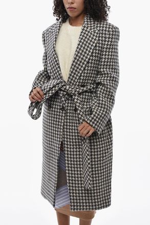 Stella McCartney Doppelreihiger Mantel VARINA Aus Wolle Mit Hahnentrittmuster Und G&uuml;rtel Stella McCartney