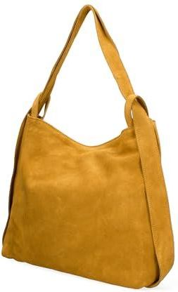 Gave Lux Sac à bandoulière convertible en sac à dos pour femme en cuir véritable Made in Italy 37x37x9 cm GLX228105423FBG, Moutarde, Taille unique