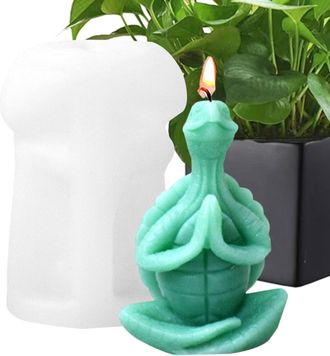 Generic Silikonform f&uuml;r Yoga-Schildkr&ouml;ten - 3D-Tierkerzenhersteller, Wachsform f&uuml;r detaillierte Figur | Aromatherapie aus Kunstharz, Handwerk, Hersteller von 