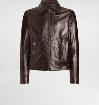 Dolce & Gabbana Jacke Aus Leder Mit Intarsien - Mann M&auml;ntel Und Jacken Mehrfarbig 54