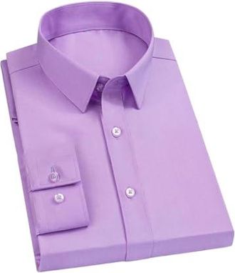 Generic Chemise &eacute;lastique &agrave; manches longues pour homme, coupe ajust&eacute;e, couleur unie, pour le bureau, Jd-3023, 4XL