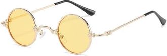 Generic Lunettes De Soleil Rondes &Agrave; Petite Monture En M&eacute;tal For Hommes Et Femmes, Tir Rue, F&ecirc;te Vacances(Yellow)