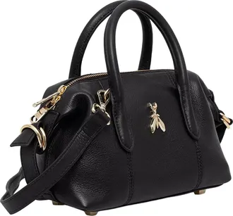 Patrizia Pepe Womens Handbag New Business Mini Black Leather Calf Handbags Hand Bags