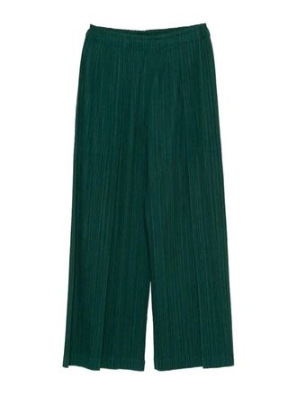 Pleats Please Issey Miyake Casual Hose - Gr&uuml;n