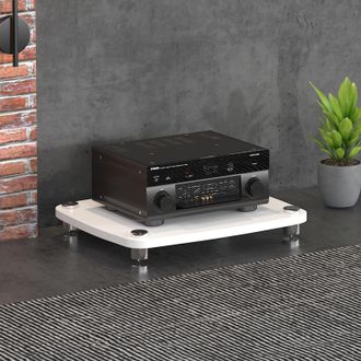 Generic HiFi Regal 4-stufiges Stereo-St&auml;nder, HiFi-Lautsprechergeh&auml;use Mit Vibrationsd&auml;mpfung, Modernes Stereo-Rack Aus Holz for Gaming, Besprechungsr&auml;ume, Wo