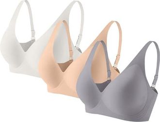 Generic Soutien-gorge fronc&eacute; doux et confortable - Soutien-gorge sans fil - Lingerie pour femme - Soutien-gorge de sport quotidien - Soutien-gorge dentra&icirc;neme