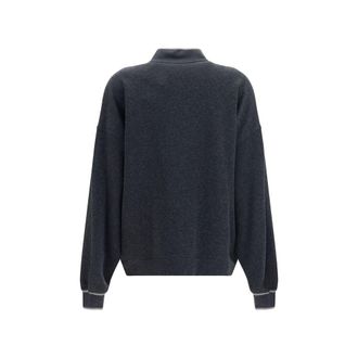 Brunello Cucinelli Techno Cotton-Cashmere Bomber Jacket - Gray