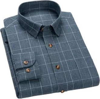 Generic Chemise &agrave; manches longues pour homme, coupe ajust&eacute;e, chemise formelle douce &agrave; carreaux d&eacute;contract&eacute;s hauts ray&eacute;s bureau, 251, 3XL