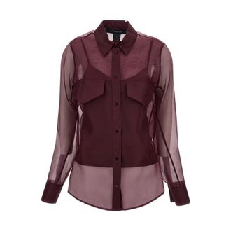 Federica Tosi Bluse aus zarter Seidenorganza - - Blouses & Shirts - Damen - Rot - L