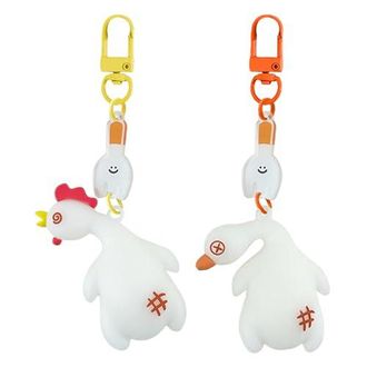 Generico Porte-cl&eacute;s Poule | D&eacute;coration mignonne avec pendentif et poule | 2 pi&egrave;ces charme pour sac et voiture avec pendentif changement de couleur - D&eacute;coration