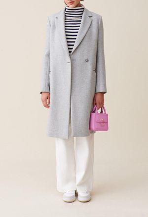 Claudie Pierlot Manteau mi-long tailleur gris clair