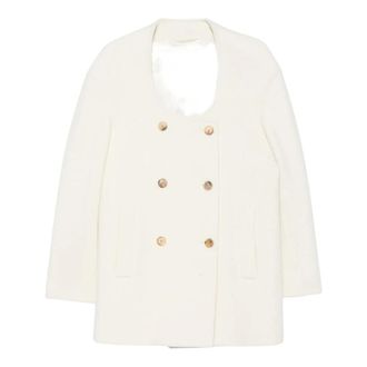 Malo Doppelreihiger Mantel - - Coats - Damen - Wei&szlig; - XS