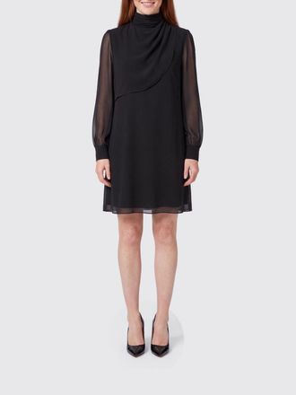 Valentino Garavani Mini-robe fourreau en soie noire avec col roul&eacute;