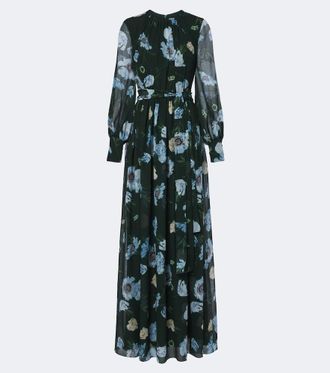 Erdem Robe longue en soie &agrave; fleurs