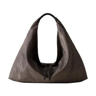 Borbonese Plie Hobo Bag - - Bags - Damen - Grau - ONE SIZE