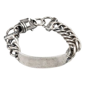 Goti Homme, Accessoires, Gris, Taille: M Chain Plate Bracelet