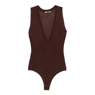 Entire studios Entire Studios, Femme, Tops, Brun, Taille: 36/38 FR Bodysuit Col V Profond