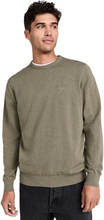 Barbour Pull &agrave; col rond en coton Pima pour homme, Ardoise verte, Taille S