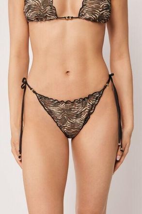 Calzedonia Brazilian-bikinihose Mit Schmalen B&auml;ndchen Doll Zebra Braun
