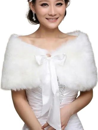 Generic NYSBH Ch&acirc;le de mariage Robe formelle Cheongsam Mari&eacute;e V&ecirc;tements dext&eacute;rieur Cape de mari&eacute;e Automne Hiver Veste Bol&eacute;ro, ivoire, Taille unique