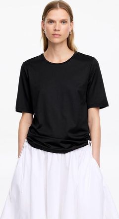 Arket T-Shirt Aus Lyocell Und Baumwolle -Schwarz