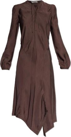 Christophe Lemaire Creased Bias Kleid aus Poly-Viskose-Twill - - Dresses - Damen - Braun - S