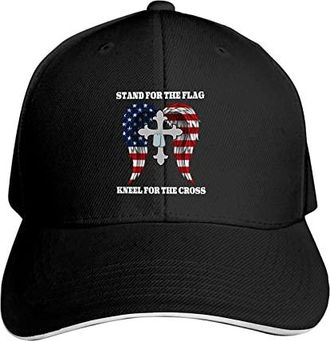 Generic Casquette De Camionneur,Levez-Vous pour Le Drapeau, Agenouillez-Vous pour La Croix,Réglable Casquette De Baseball Casual Chapeau De Soleil pour Eté Ad