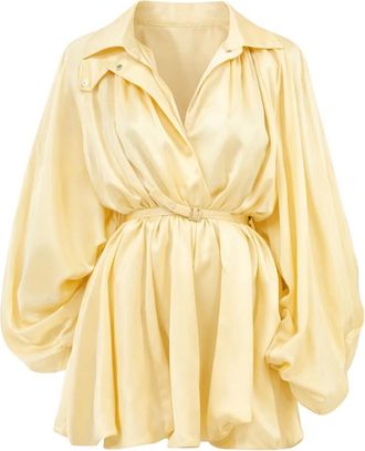 Rotate Rotate Birger Christensen, Femme, Robes, Jaune, Taille: 38 FR Shirt Robes