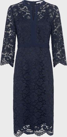 Gerard Darel Robe mi-longue en dentelle - RADIA - Marine