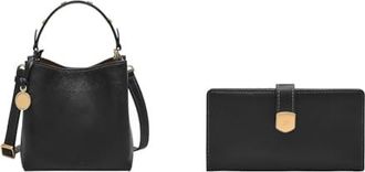 Fossil Femme Jessie Sac en cuir noir et portefeuille Lennox, Coffret