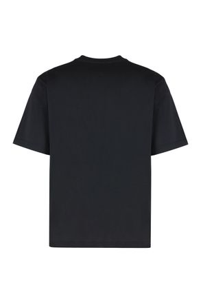 Palm Angels Mens Crewneck Cotton T-Shirt Black T-Shirts And Polos