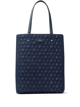 Jimmy Choo London sac cabas Lenny M-M en jean - Bleu