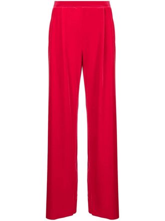 Amazuìn Straight-Leg-Hose aus Samt - Rot