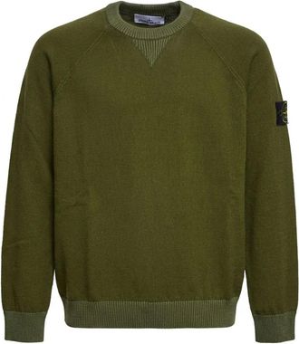 Stone Island Homme, Pulls, Vert, Taille: S Girocollo Taglio Felpa