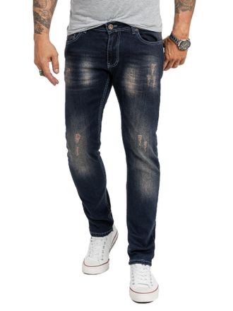 Rock Creek Designer Herren Jeans Hose Stretch Jeanshose Basic Slim Fit [RC-2117 - Blue Vintage - W34 L30]