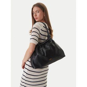 Tommy Hilfiger Handtasche Tommy Hilfiger Th Soft Leather Hobo AW0AW18376 Schwarz