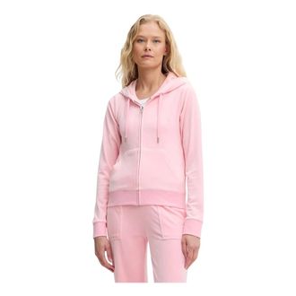 Juicy Couture Robertson Classic Velour Zip Sweat &agrave; capuche - Femme - Sweatshirts et sweats &agrave; capuche - Rose - Taille: 38 FR