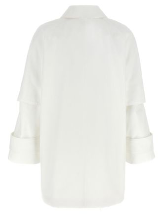 Max Mara Womens White Cotton Coat Clothing