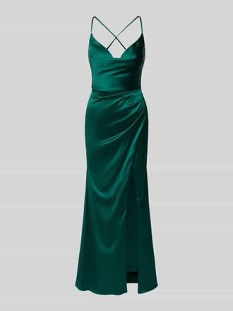 Luxuar Abendkleid mit Wasserfall-Ausschnitt