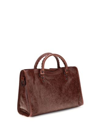 Balenciaga Womens Handbag Le City Medium Berry Red Leather Lambskin Handbags Hand Bags