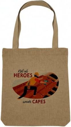 Fabulous Sac Shopping Tote Bag Aspect Lin - True Heroes - Roofer Job Hero Sac de Courses Toile Epaisse 360g Beige Naturel Cabas Port&eacute; Epaule Solide Imprim&eacute; en 