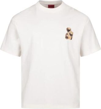 HUGO BOSS HUGO Detzi Grafik-T-Shirt, Wei&szlig;