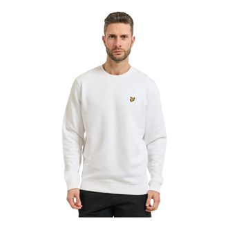 Lyle & Scott Homme, Sweatshirts et sweats &agrave; capuche, Blanc, Taille: M Cotton Crew Neck SweaT-shirt