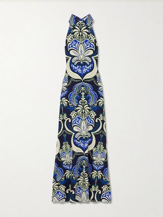 Cara Cara Asher Maxikleid Aus Bedrucktem Jersey - Blau