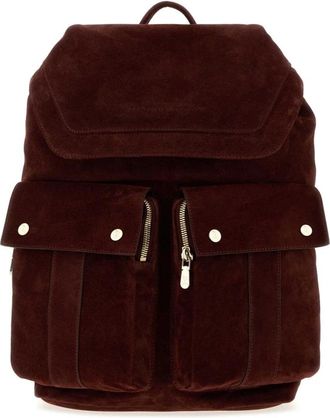 Brunello Cucinelli Wildleder-Freizeitrucksack - - Bags - Herren - Rot - ONE SIZE