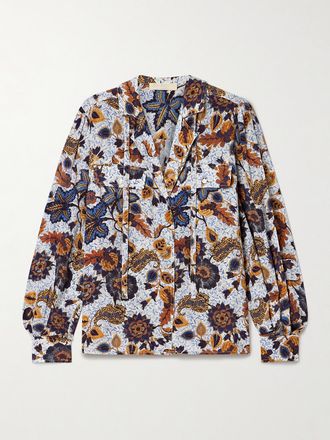 Ulla Johnson Florian Bluse Aus Seide Mit Blumenprint - Blau