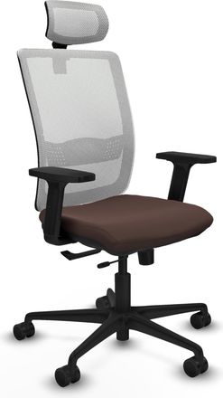 Piqueras y Crespo Ergonomischer B&uuml;rostuhl, Lendenwirbelst&uuml;tze, verstellbare Arme und Kopfteil, h&ouml;henverstellbar und neigbar. Ausgestattet mit Synchron/Translack. Wei&szlig;/D