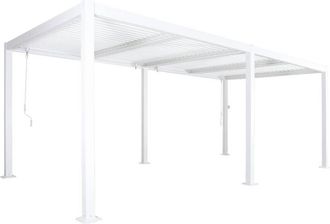 Sweeek Pergola bioclimatique blanc. aluminium et acier. 3x6m. lames orientables